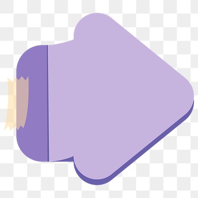 Purple arrow shaped reminder note | Premium PNG Sticker - rawpixel