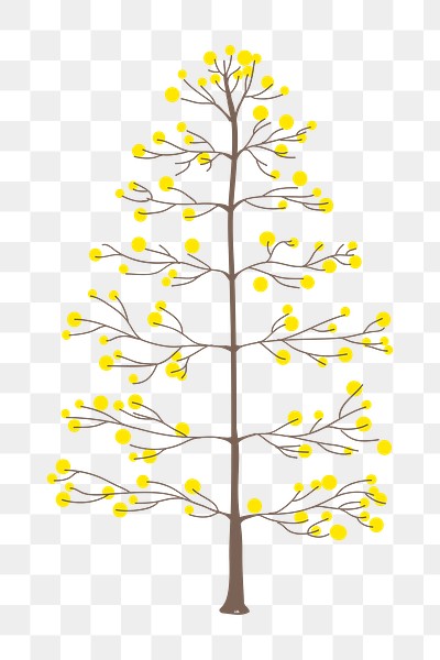 Yellow tree sticker design element | Free PNG Sticker - rawpixel