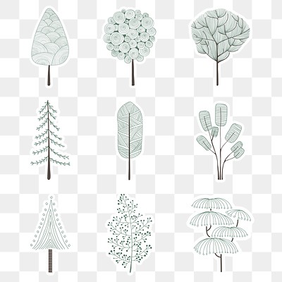 Cute pine tree sticker with a white | Premium PNG - rawpixel