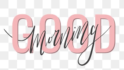 Png good morning word art | Premium PNG Sticker - rawpixel