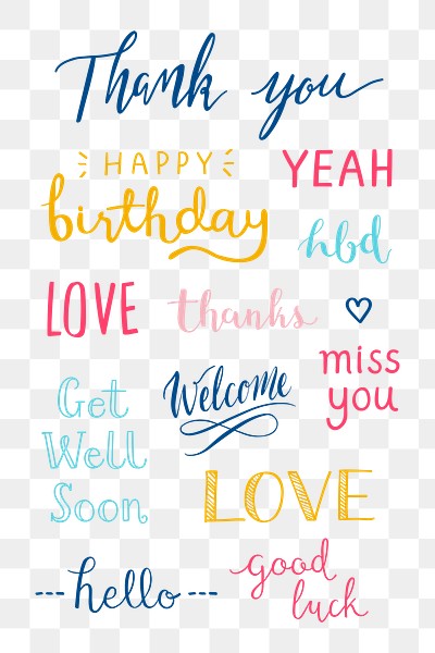 Cute png lettering stickers transparent | Premium PNG - rawpixel