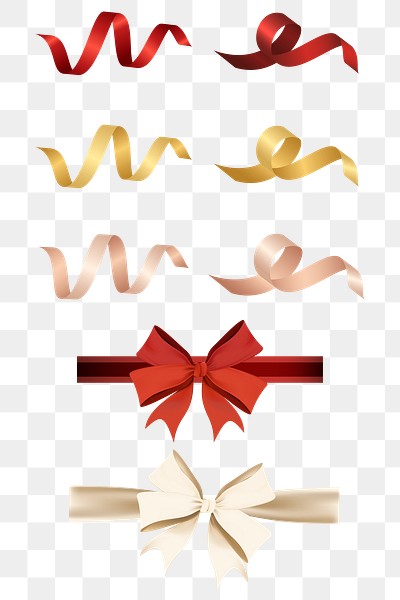 Ribbon and bow element set | Premium PNG - rawpixel