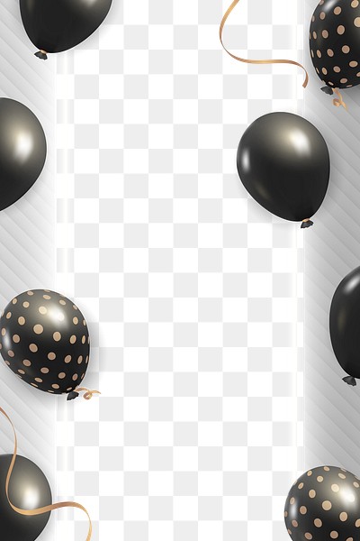 Black balloons border frame transparent | Premium PNG - rawpixel