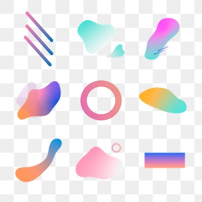Colorful gradient elements collection transparent | Premium PNG - rawpixel