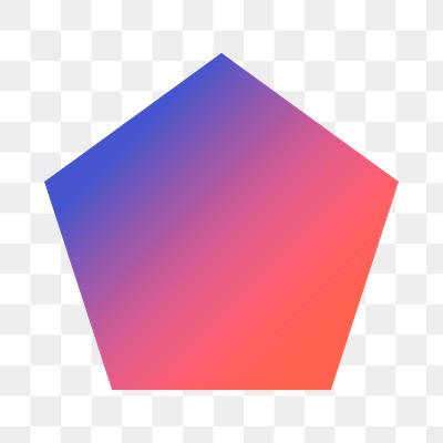 Red gradient pentagon geometric shape | Premium PNG Sticker - rawpixel