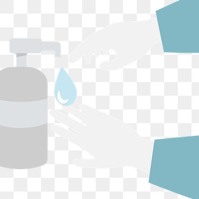Disinfecting hands with sanitizer gel | Free PNG Sticker - rawpixel