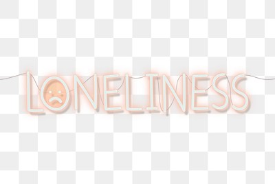 Loneliness during self isolation neon | Free PNG Sticker - rawpixel