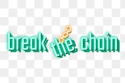 Break chain green neon sign | Premium PNG Sticker - rawpixel
