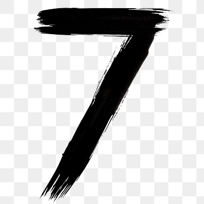 Number 7 brush stroke style | Premium PNG Sticker - rawpixel