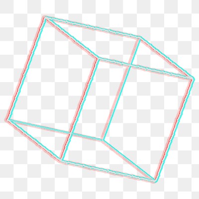 3D geometric cube glitch effect | Premium PNG Sticker - rawpixel