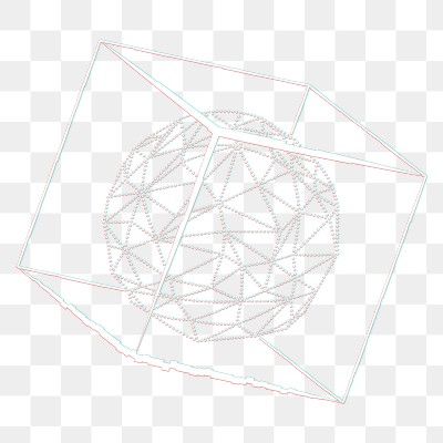 3D icosahedron cube glitch effect | Premium PNG Sticker - rawpixel
