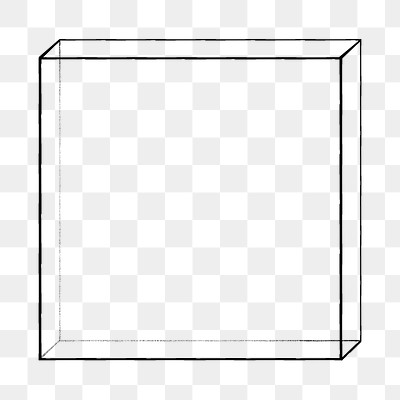 3D flat cuboid outline design | Premium PNG Sticker - rawpixel