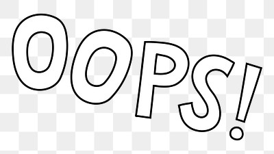 OOPS! typography design element | Free PNG Sticker - rawpixel