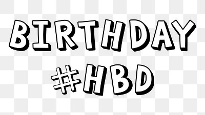 BIRTHDAY #HBD typography design element | Premium PNG Sticker - rawpixel