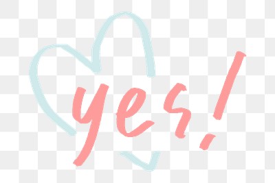 Yes! doodle typography design element | Premium PNG - rawpixel