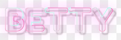 Betty neon name png font | Free PNG Sticker - rawpixel