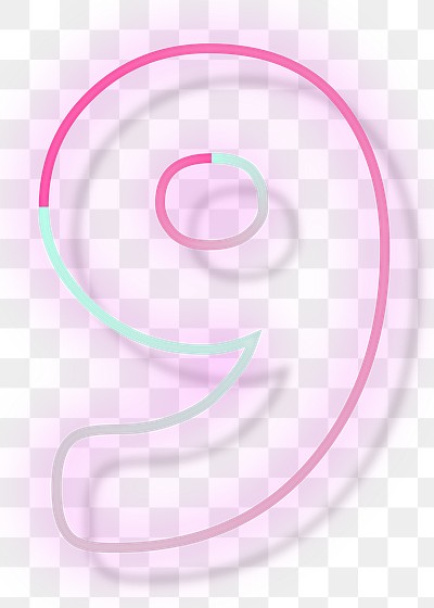 Pink neon glow number 9 | Premium PNG Sticker - rawpixel