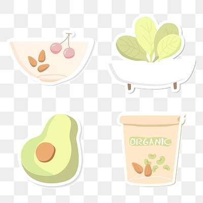 Organic food sticker collection transparent | Premium PNG - rawpixel