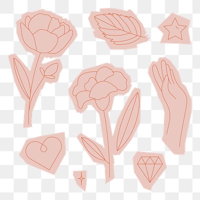 Set minimal line art transparent | Premium PNG - rawpixel