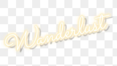 Yellow wanderlust neon word transparent | Premium PNG Sticker - rawpixel