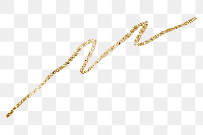 Cursive doodle line file gold | Premium PNG Sticker - rawpixel