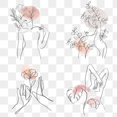Png floral woman abstract line | Premium PNG - rawpixel