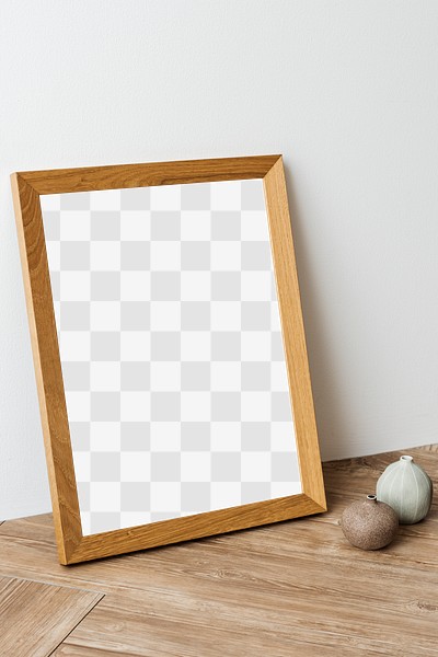 Wooden frame on a parquet | Free PNG Mockup - rawpixel
