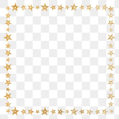 Gold sparkling star square border | Free PNG - rawpixel