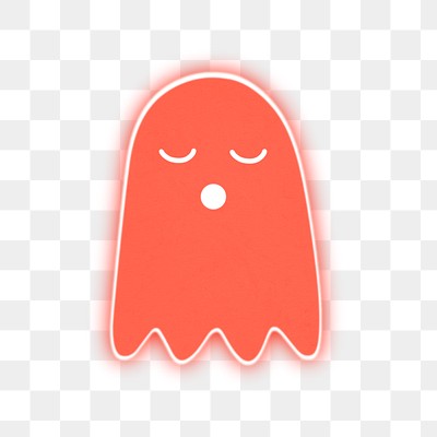 Neon red Halloween ghost sticker | Premium PNG Sticker - rawpixel