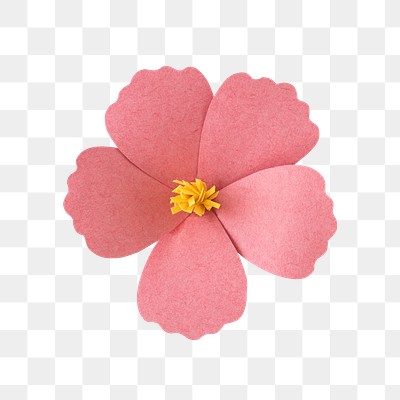 Pink flower paper craft transparent | Premium PNG Sticker - rawpixel