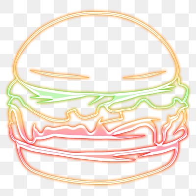 Neon yellow hamburger sticker overlay | Free PNG Sticker - rawpixel