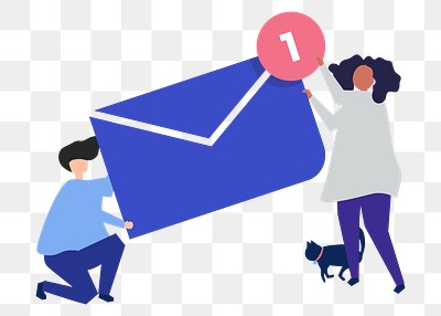 Character couple holding new message | Premium Vector - rawpixel