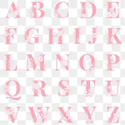Floral alphabet font typography png | Free PNG Sticker - rawpixel