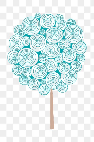Teal tree sticker design element | Free PNG Sticker - rawpixel