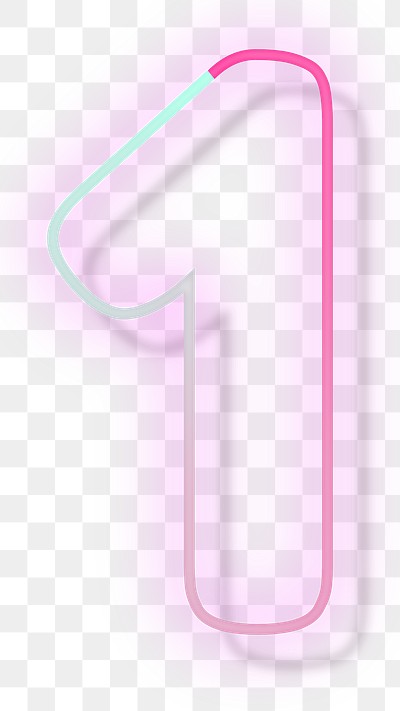 Pink neon glow number 1 | Free PNG Sticker - rawpixel