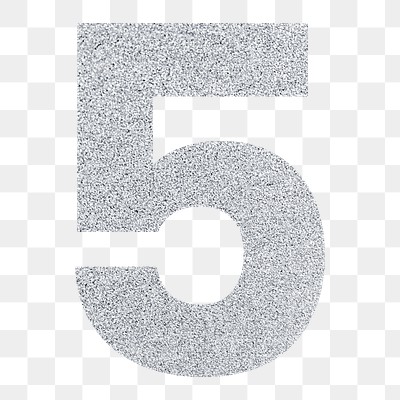 Number 5 glitter typography