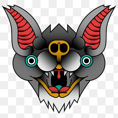 Traditional bat sticker transparent png | Free PNG Sticker - rawpixel