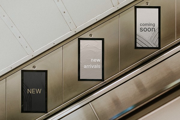 Metro posters editable mockup, escalator | Free Mockup Generator - rawpixel
