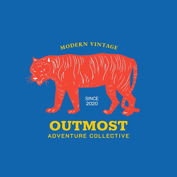 Retro tiger logo template, editable | Premium Logo Maker - rawpixel