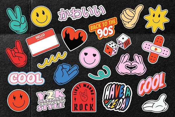 Retro funky typography sticker set, | Premium Editable Design - rawpixel