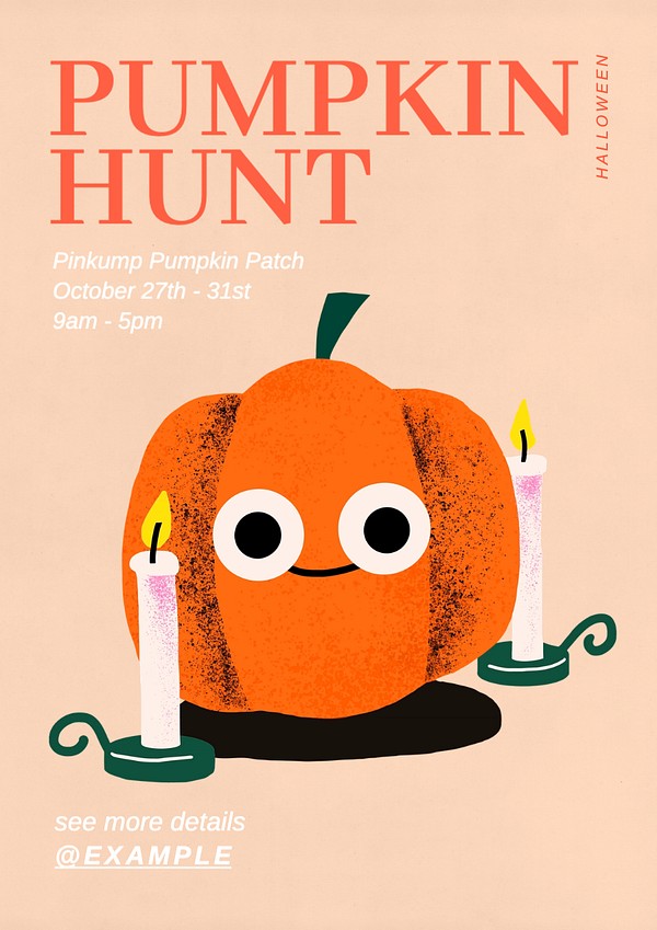 Pumpkin hunt poster template, editable | Premium Editable Template ...
