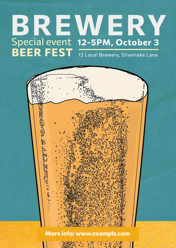 Brewery's beer fest poster template, | Premium Editable Template - rawpixel