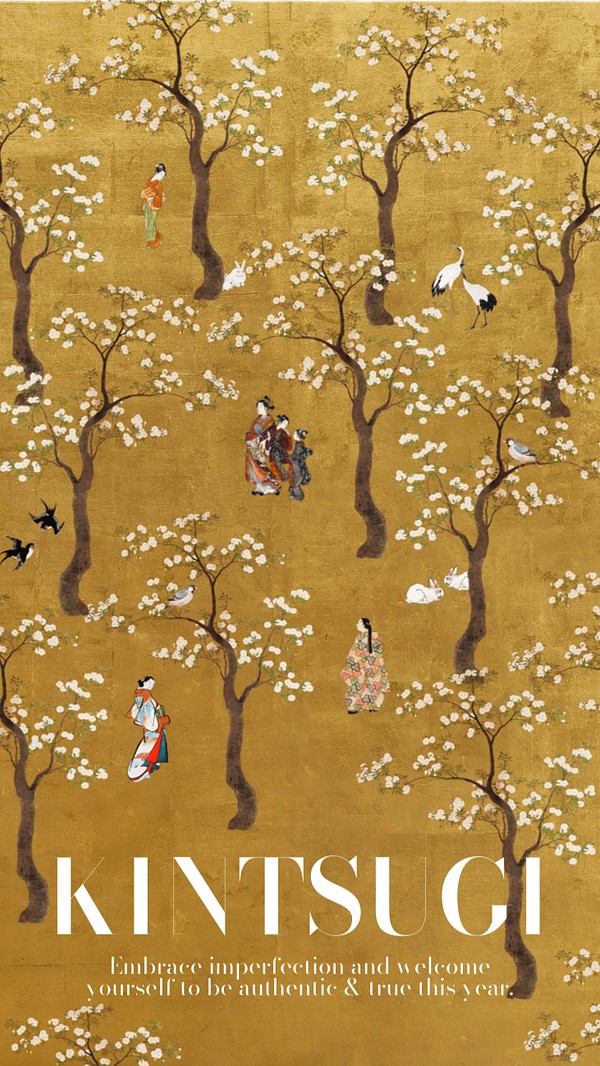 Japanese kintsugi Instagram story template, | Premium Editable Template - rawpixel