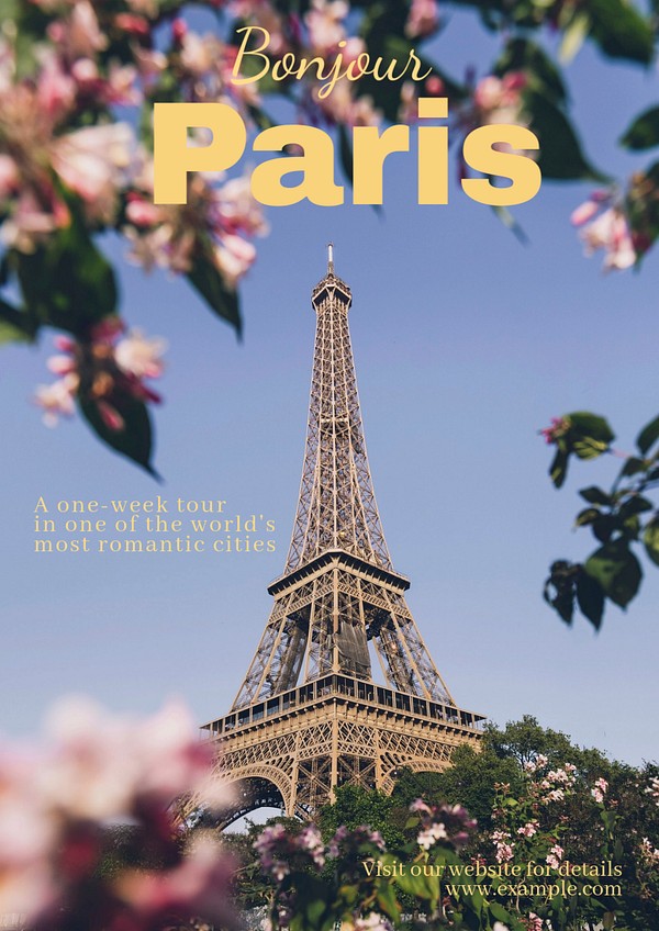 Paris travel poster template, editable | Premium Editable Template ...