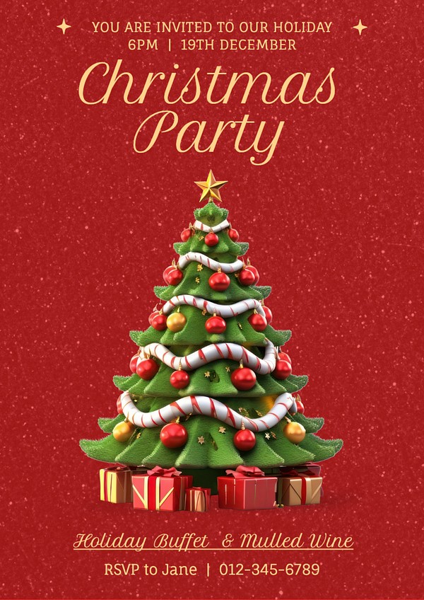Christmas party poster template, editable | Premium Editable Template ...