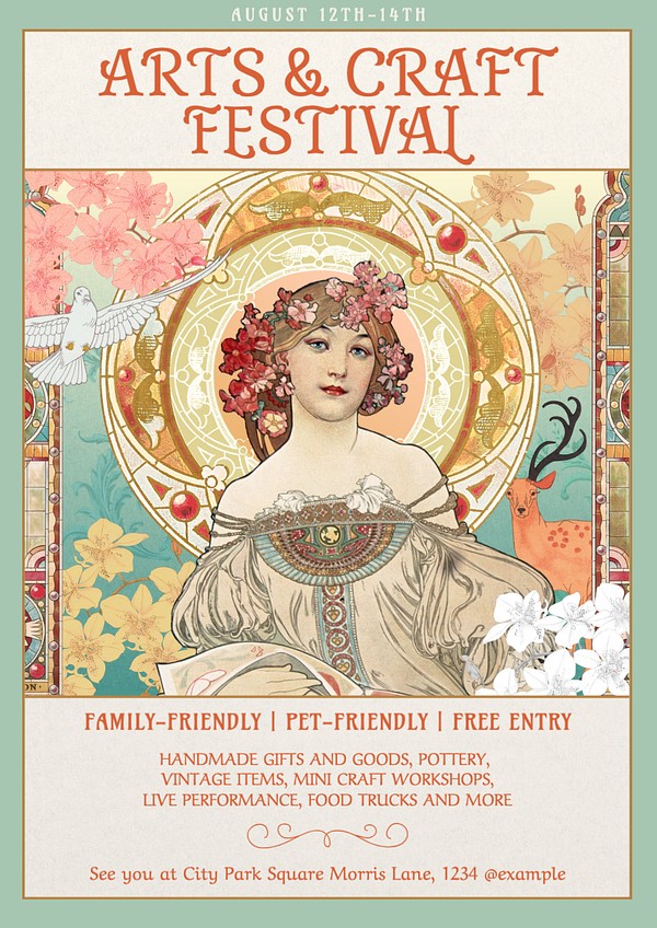 Craft festival poster template, editable | Premium Editable Template ...