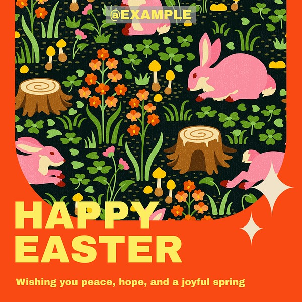 Happy Easter Facebook post template, | Premium Editable Template - rawpixel