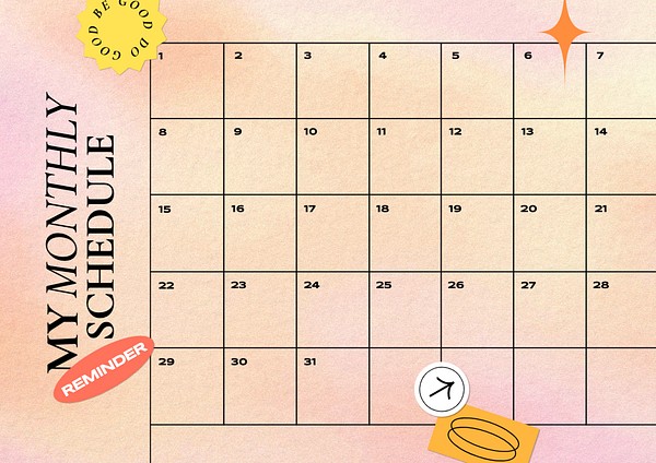 Monthly schedule template | Premium Editable Template - rawpixel