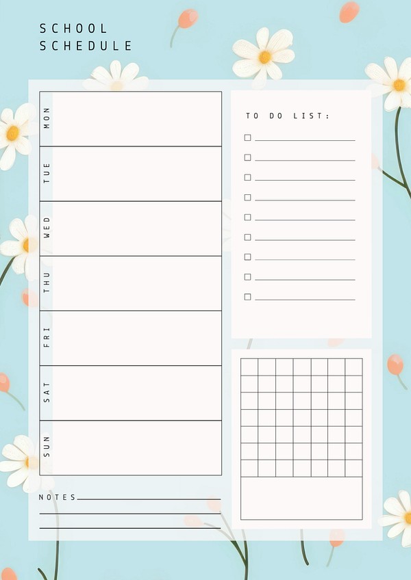 School schedule planner template | Premium Editable Template - rawpixel