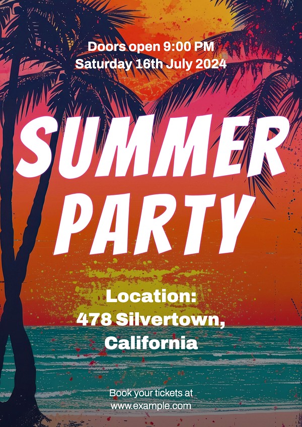 Summer party poster template | Premium Editable Template - rawpixel